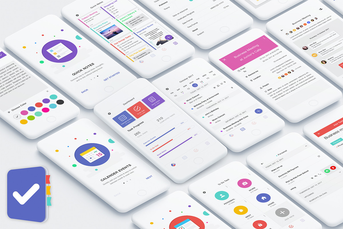 To Do Task Manager Mobile App Design, an UI Kit Template by App Innovation