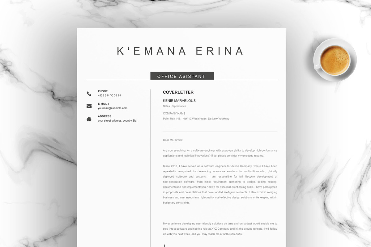 Clean CV Template / Curriculum Vitae, a Resume Template by ResumeInventor