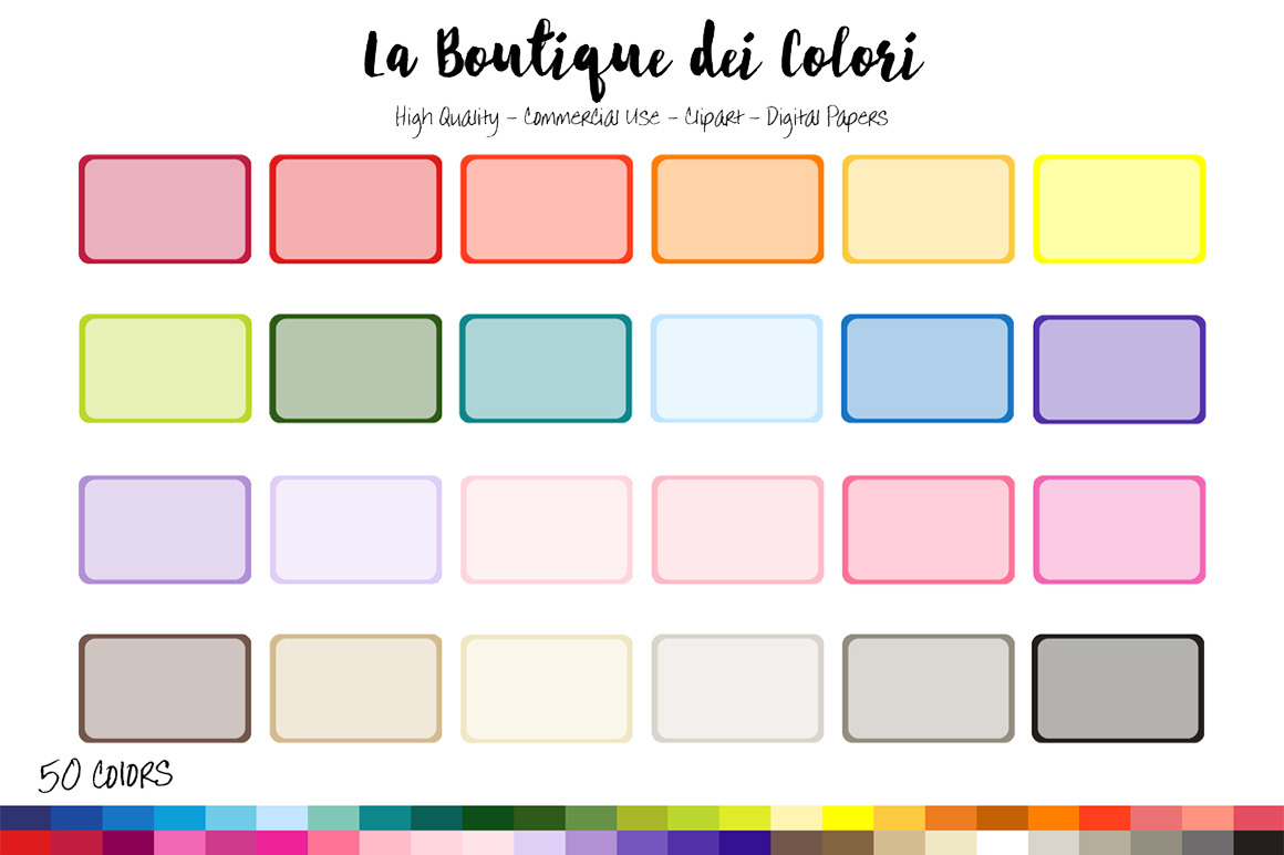 50 Rainbow Planner Half Box Clip Art, an Illustration by La Boutique ...