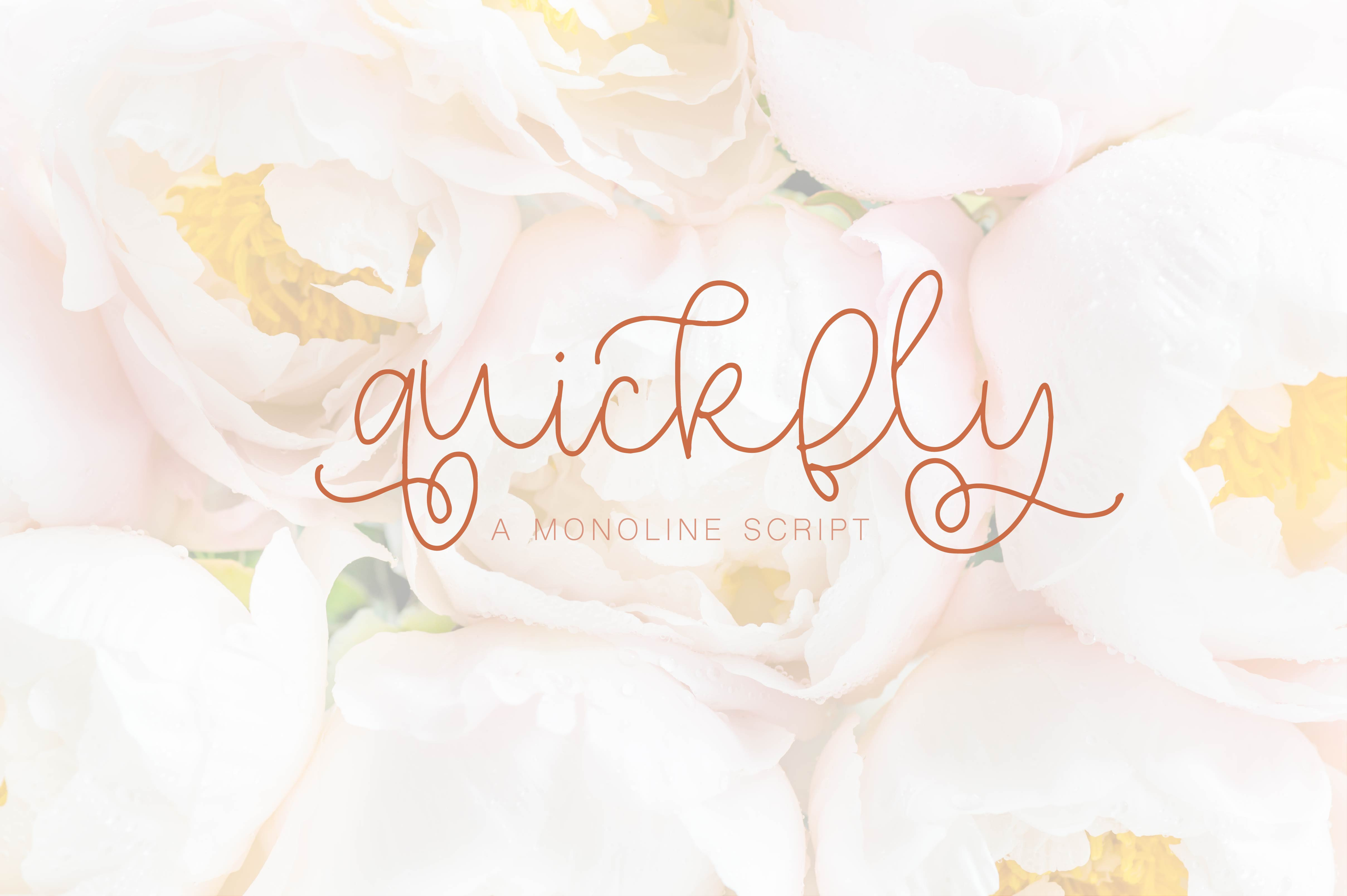 Quickfly - A Monoline Script, a Script Font by OnTheSpotStudio