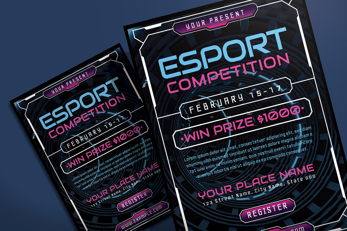 E-Sport Gaming Competition Flyer, a Flyer Template by SlideFactory