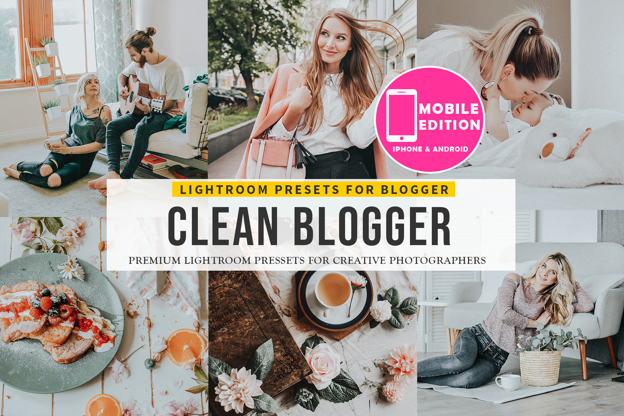Clean blogger Lightroom presets, an Action Add-On by Presetsh.com