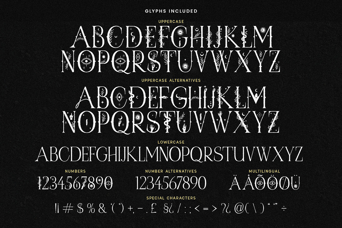 Illumina - Esoteric Tarot Font, a Symbol Font by AndrewPixelType