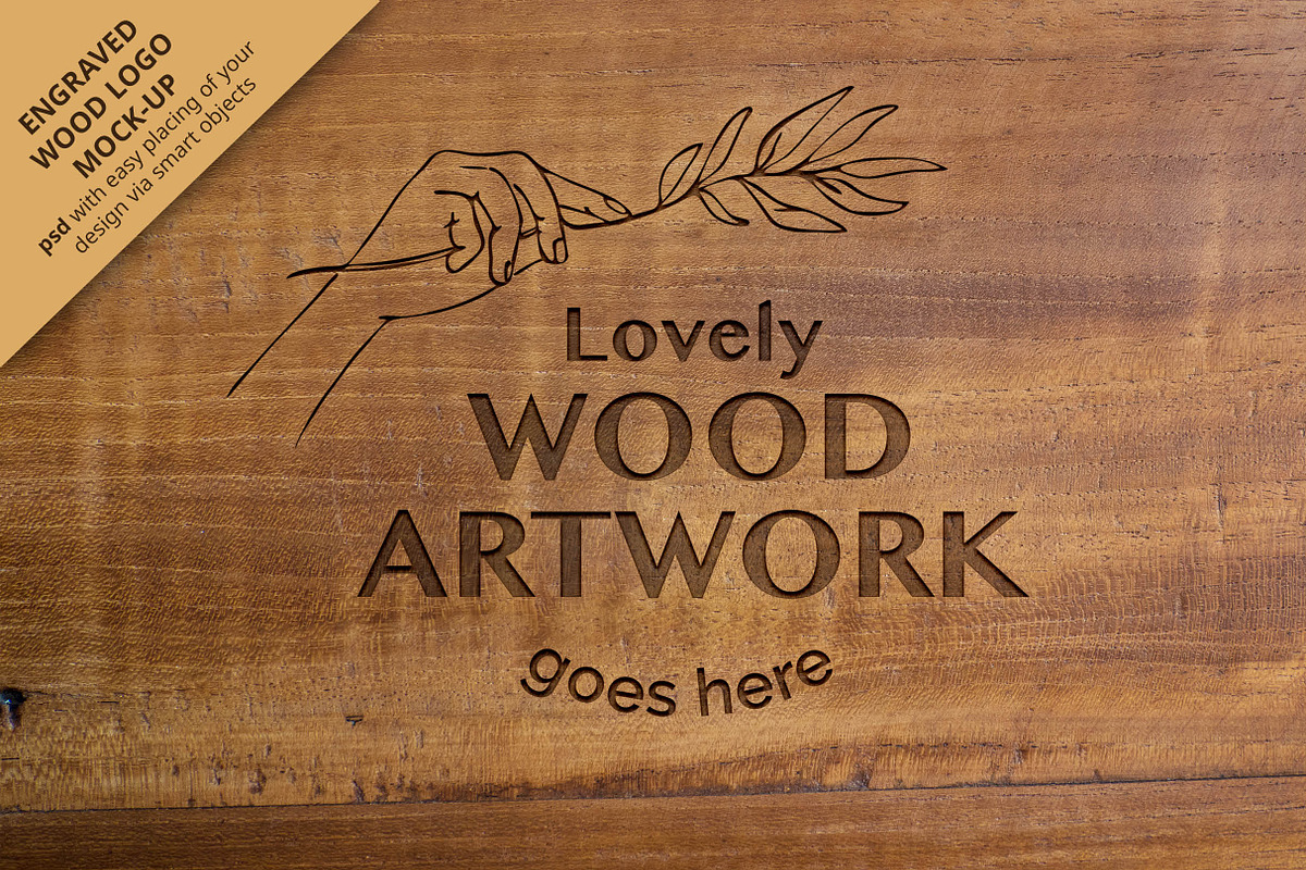 Engraved Wood Mock-ups & Textures, a Texture Graphic by Annakaroline