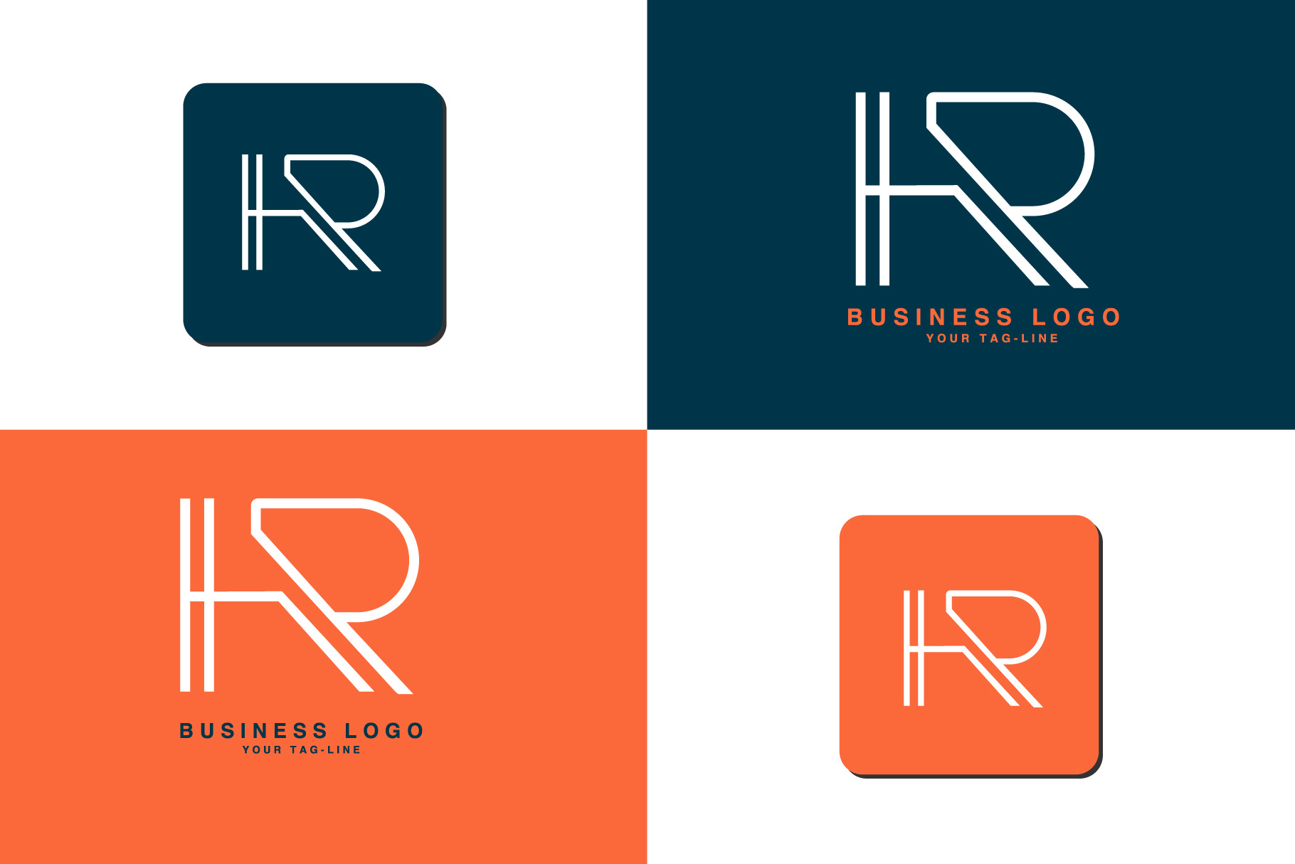 HR, RH, Abstract Logo design, a Branding & Logo Template by art_creater ...