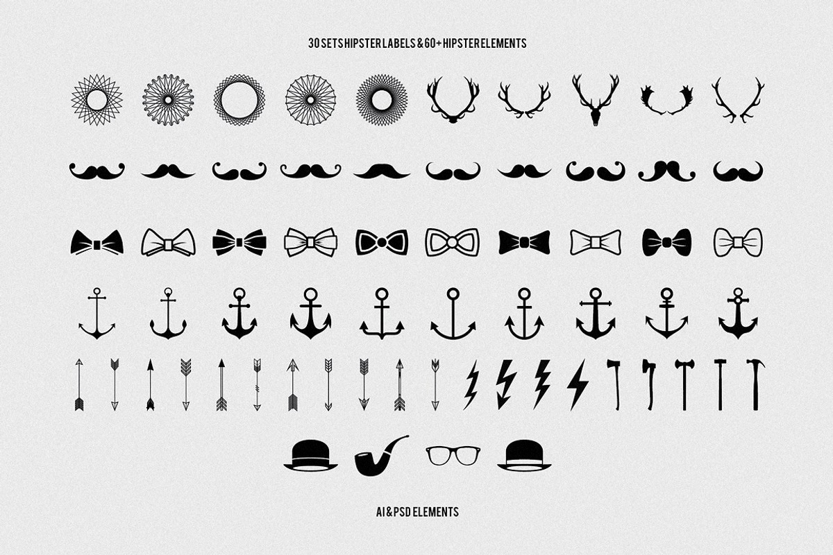 Hipster Pack 01, a Branding & Logo Template by Juru Rancang Graphic