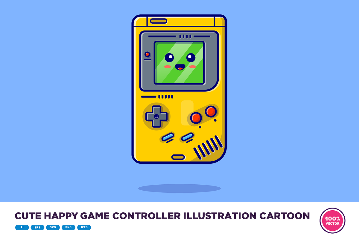 Cute Happy Game Controller Cartoon, a Person Illustration by Catalyst ...