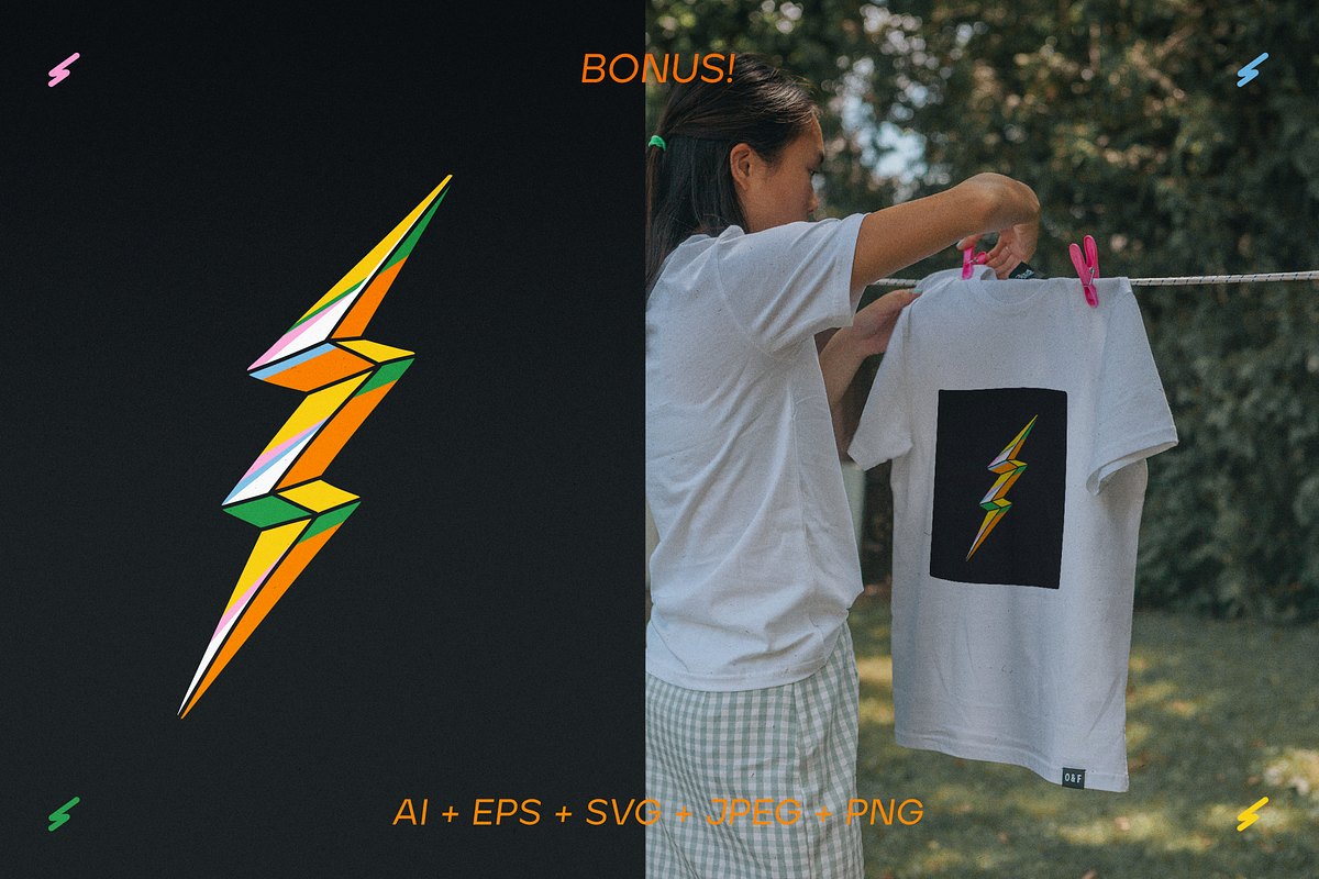 Fancy lightning set + BONUS, an Object Illustration by my.ordinarty