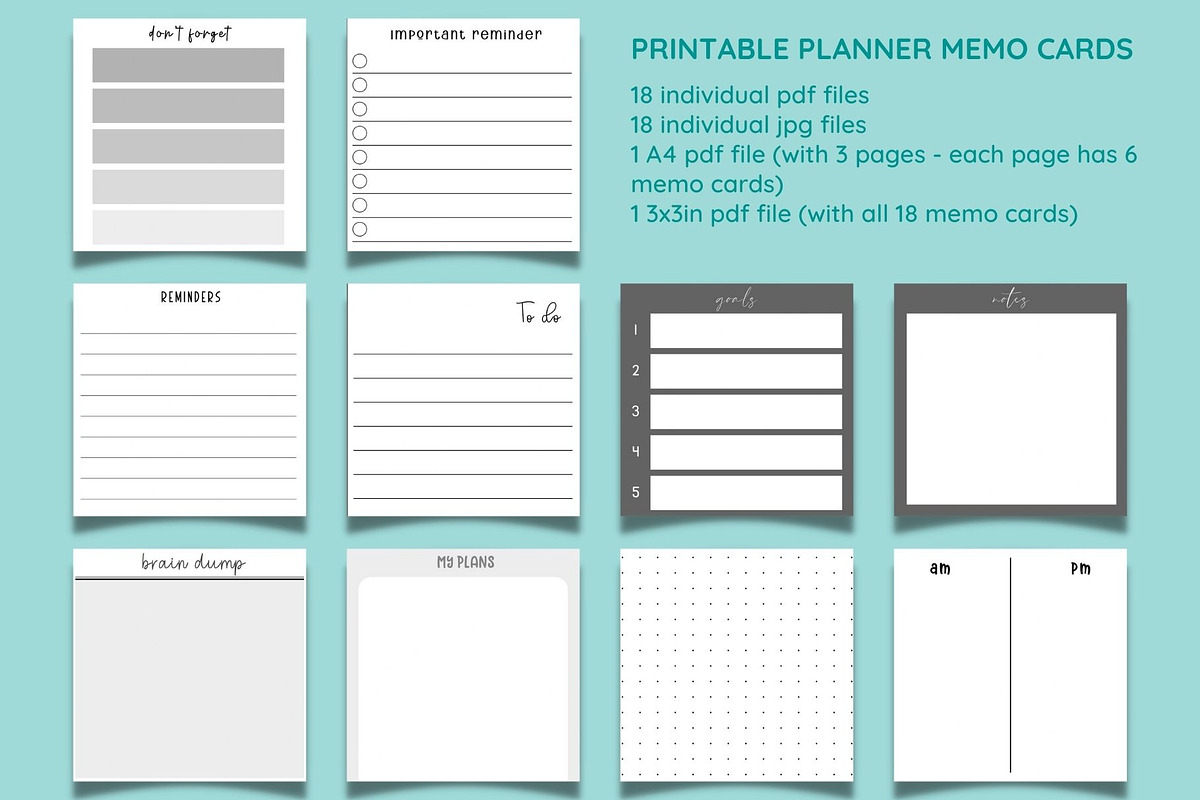 PLANNER MEMO CARDS