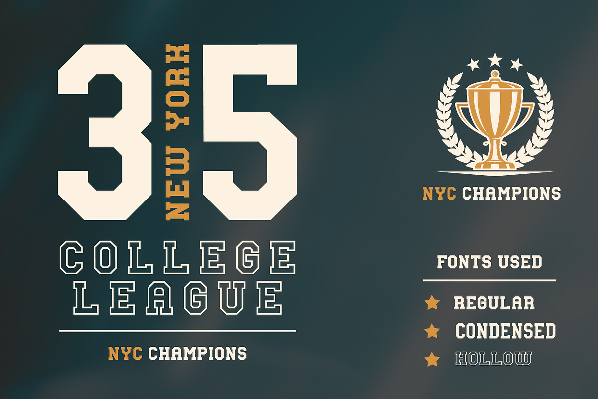 College Football Font, a Font by GlitzyGrapix