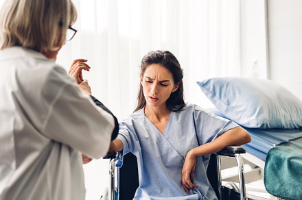 Senior woman doctor wearing uniform with stethoscope service hel, a ...