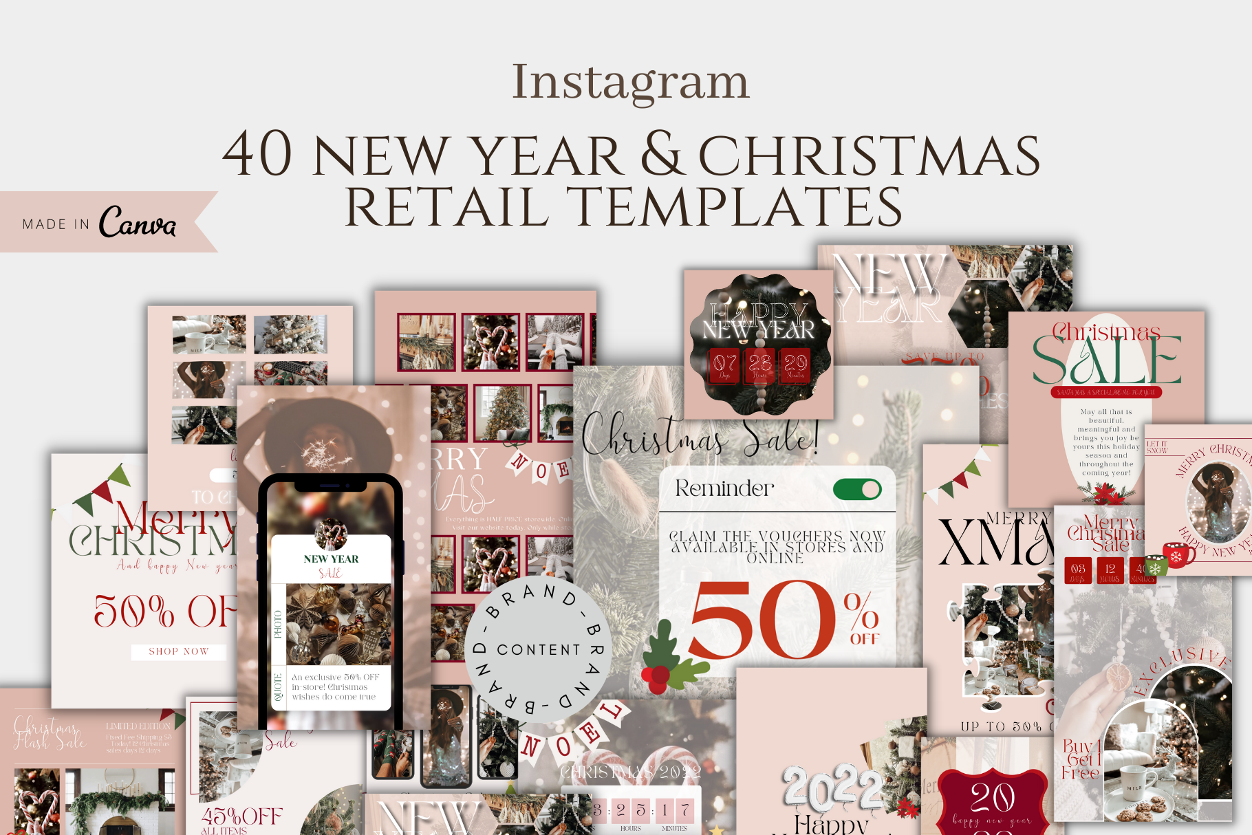 New Year and Christmas Canva Flyers, a Social Media Template by ...