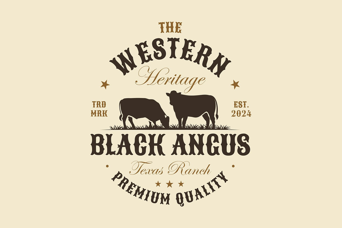 Western Angus Bull Cattle Ranch Logo, a Branding & Logo Template by ...
