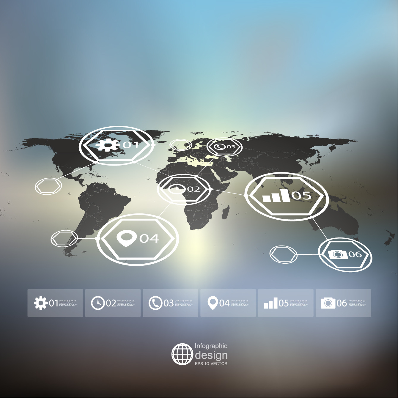 World map infographic in perspective, a Technology Illustration by ...