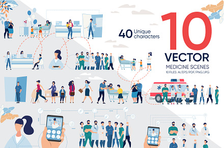 Medicine Vector Scenes, a Healthcare Illustration by Tera Vector