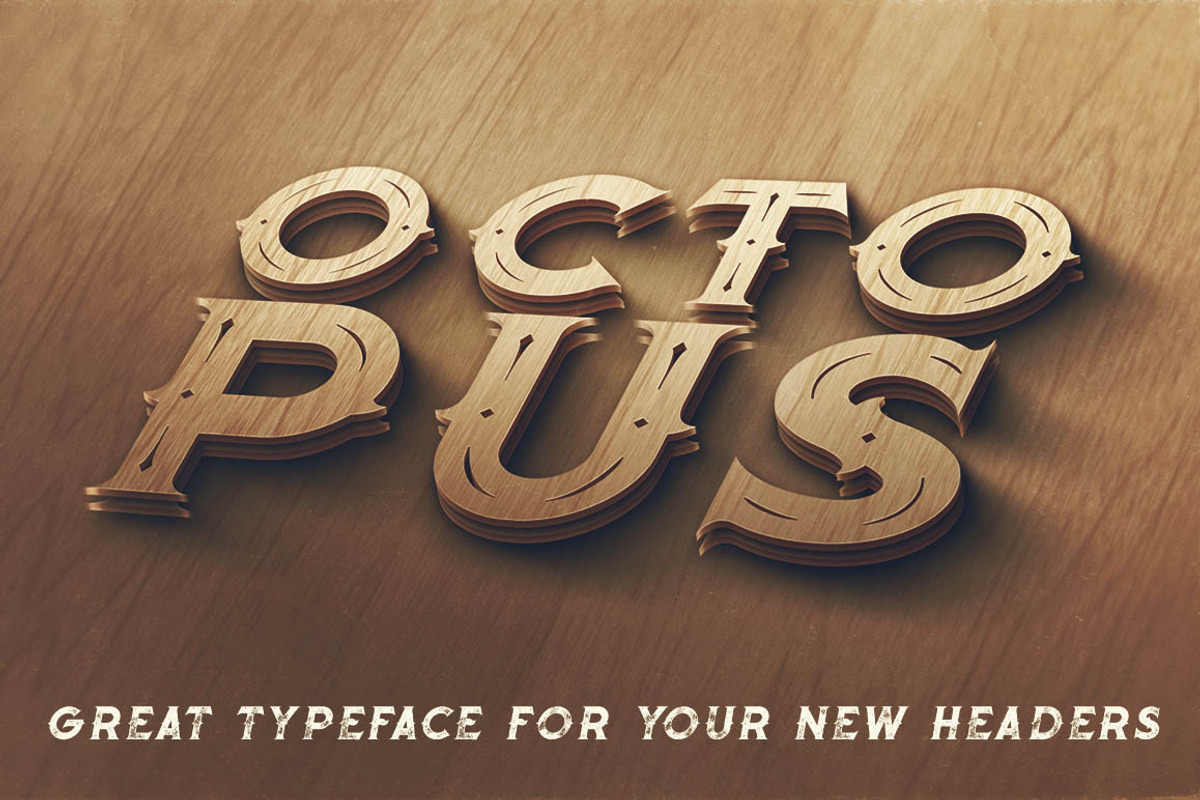 Octopus - Vintage Style Font, a Font by JumboDesign