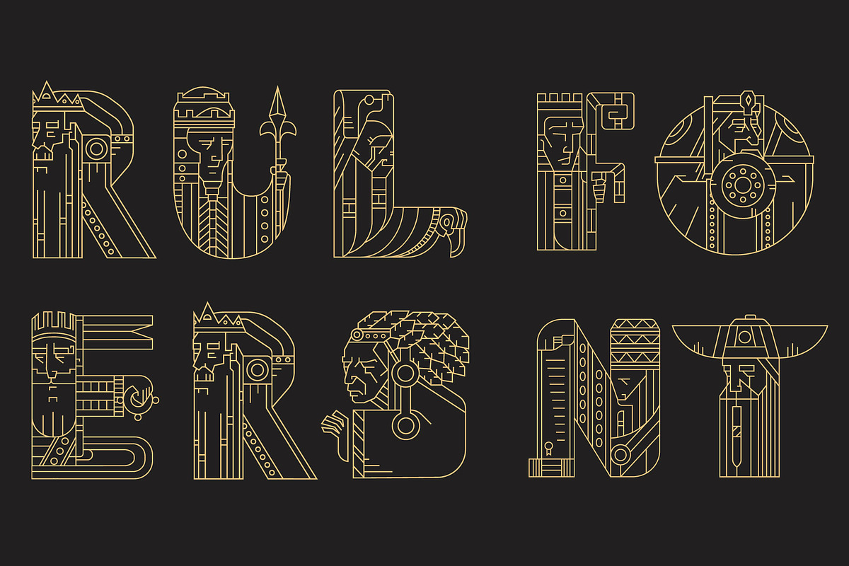 Rulers (vector letters and numbers), a Symbol Font by Ognjen Pajic ...
