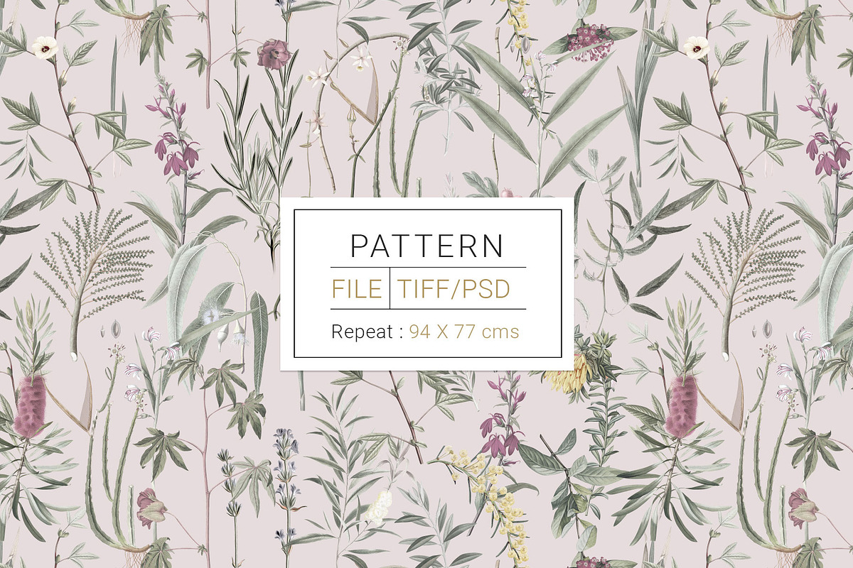Soft Botanical Pattern Design, a Pattern Graphic by TSTUDIO