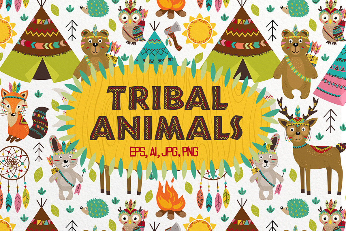 tribal animals, a Graphic by NataKa