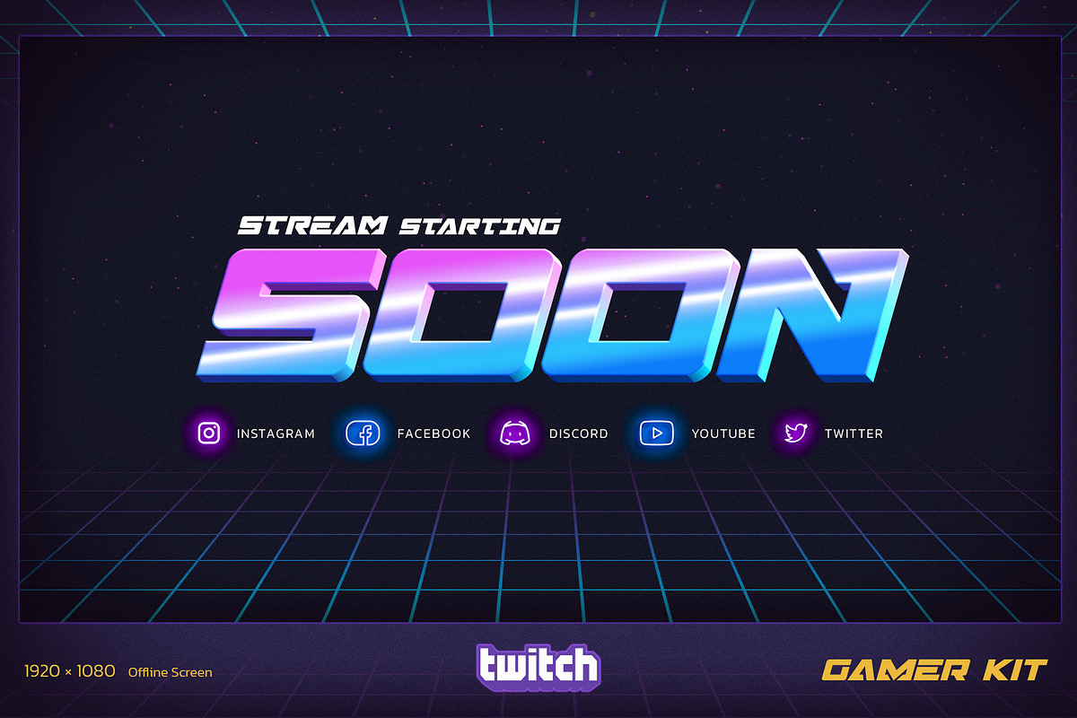 Twitch Gamer Kit, a Social Media Template by Andrew Skoch Design