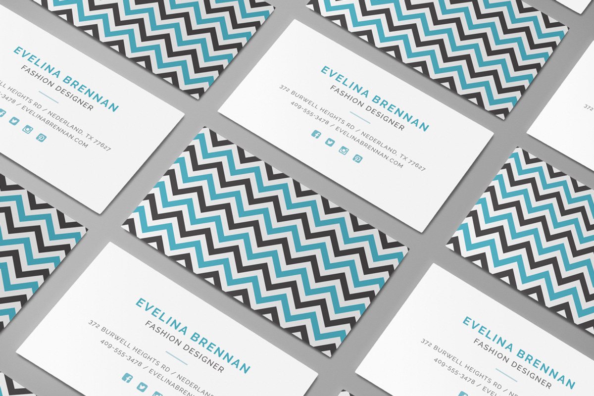 6 Chevron Business Card Templates, a Business Card Template by ...