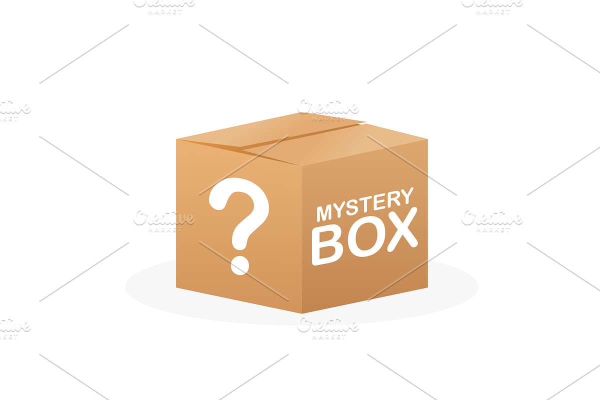 Mystery box. Packaging for concept, an Illustration by DG-Market