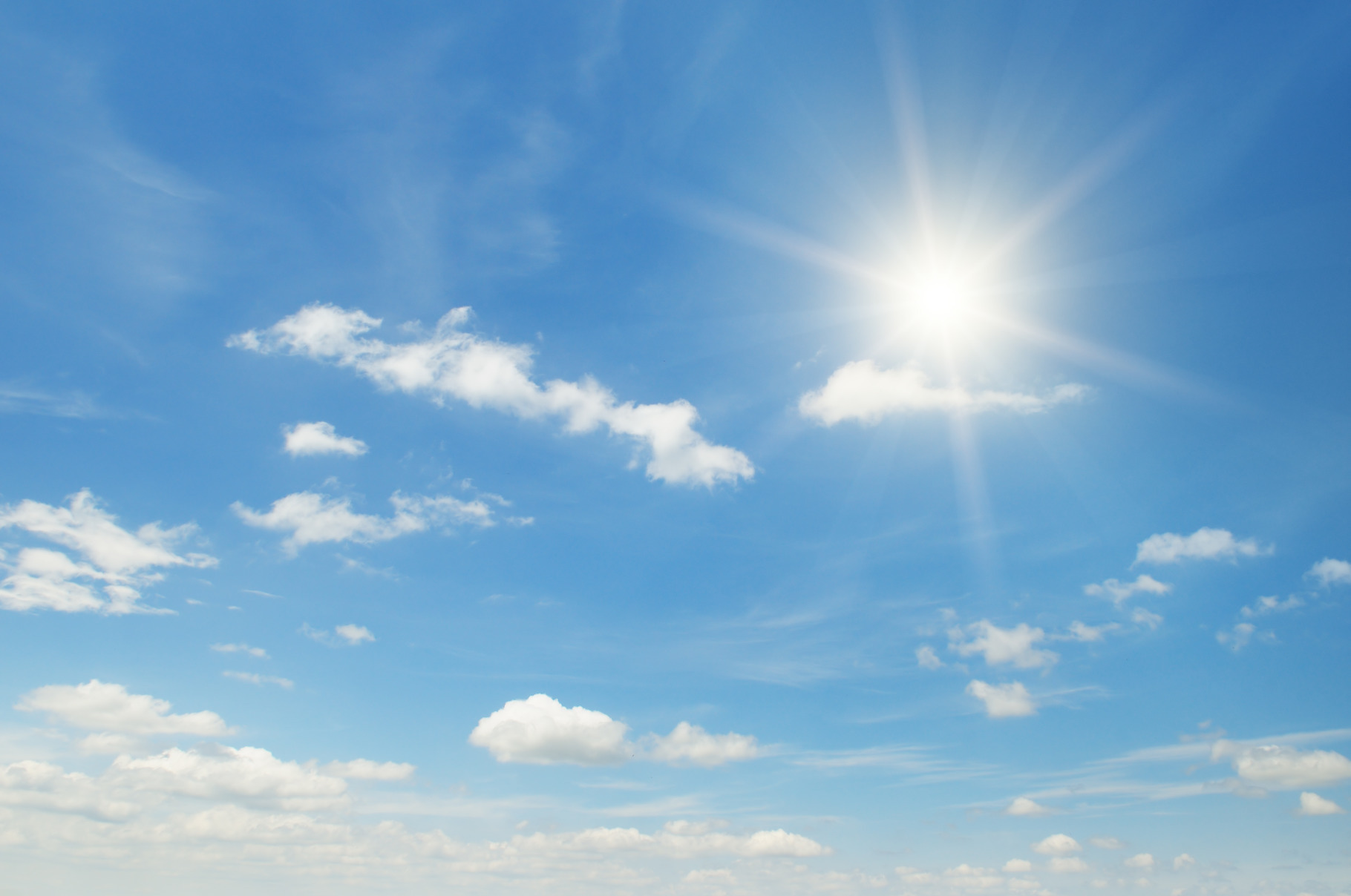 Sun on beautiful blue sky containing above, abstract, and background, a ...