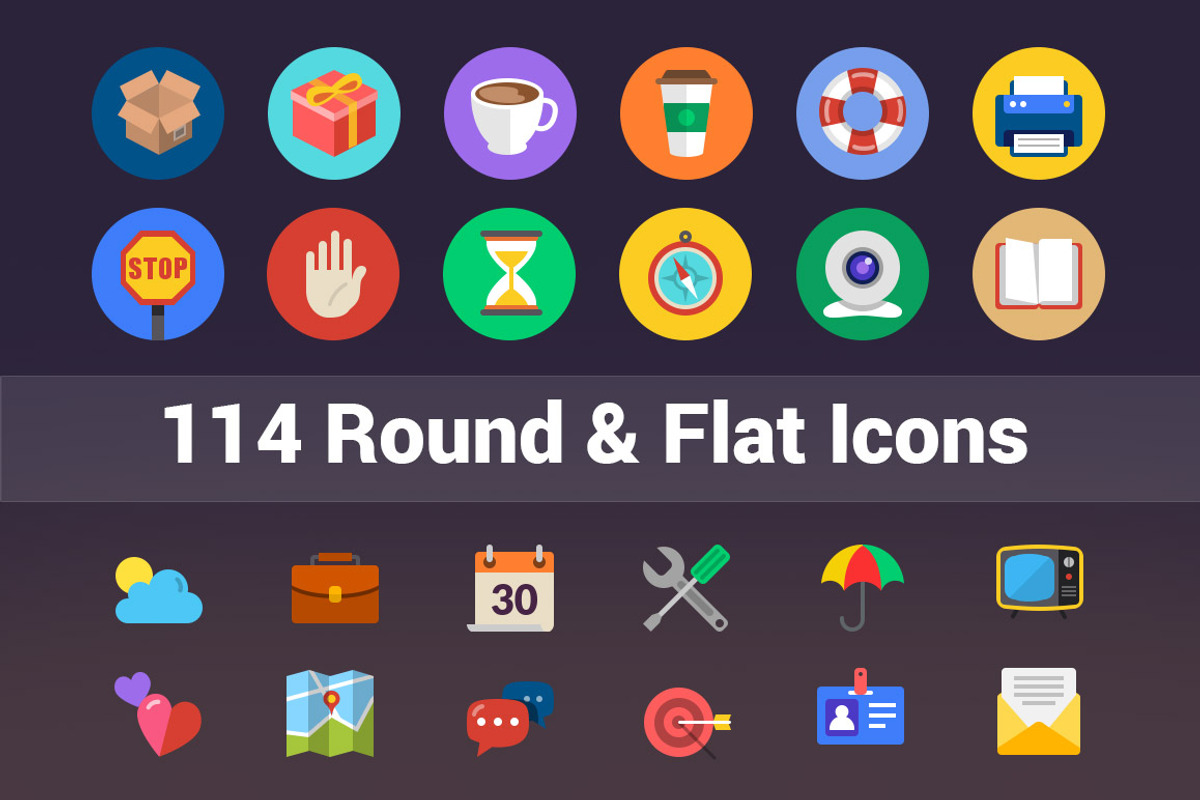 114 Round And Flat Icons, an Icon by Graphicsfuel