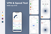 VPN & Speed Test Mobile App UI Kit, an UI Kit Template by uicube
