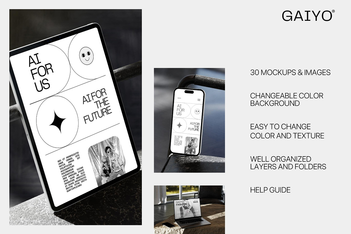 Gaiyo - Industrial Mockup Bundle, a Device Mockup by Creavora