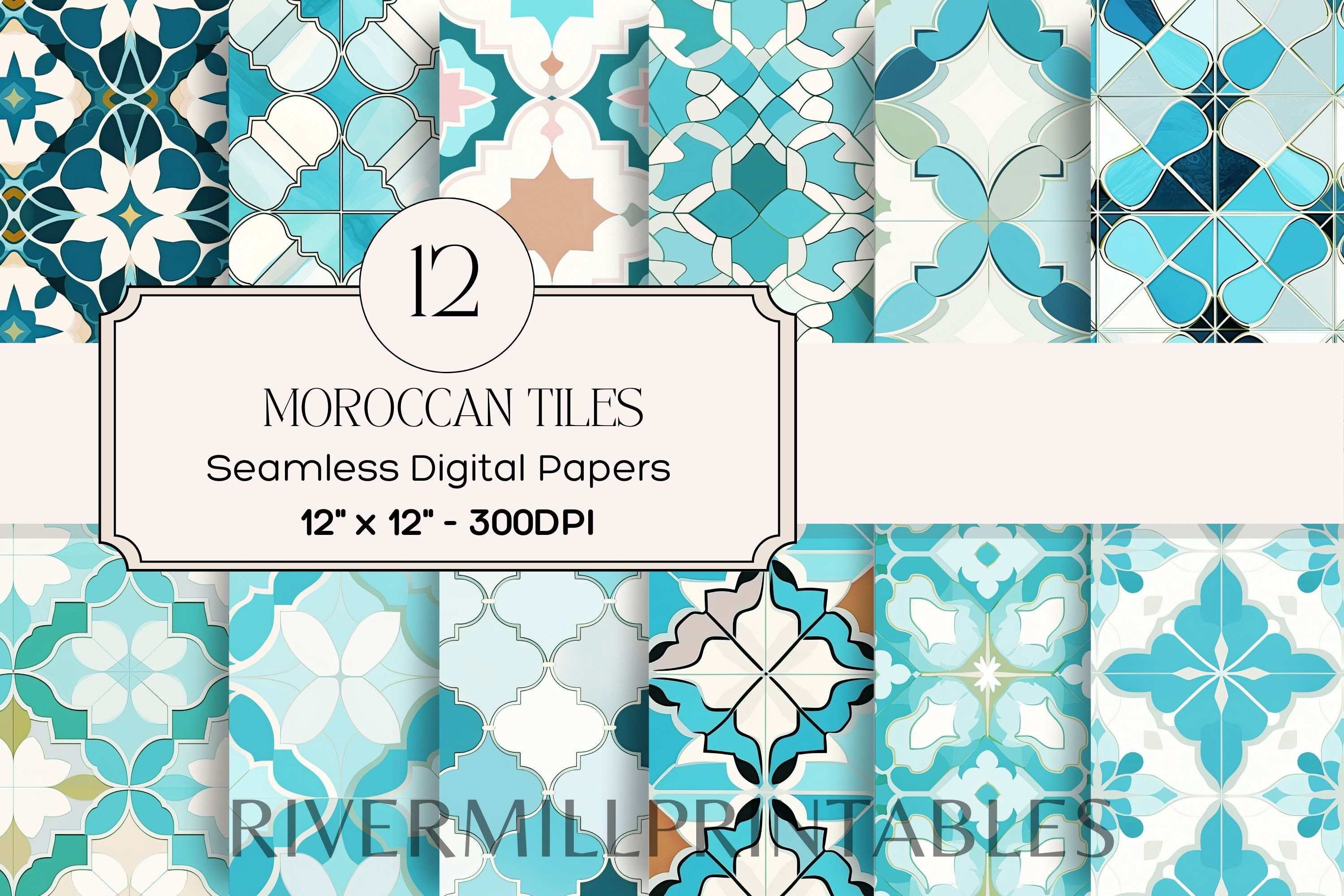 Moroccan Tile Seamless Backgrounds, a Background Graphic by Rivermill ...