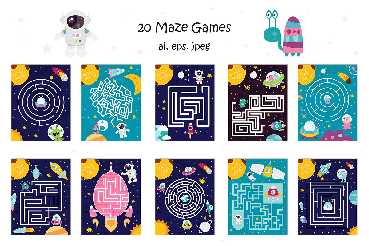 Space Adventure Activities for kids, an Education Illustration by ...