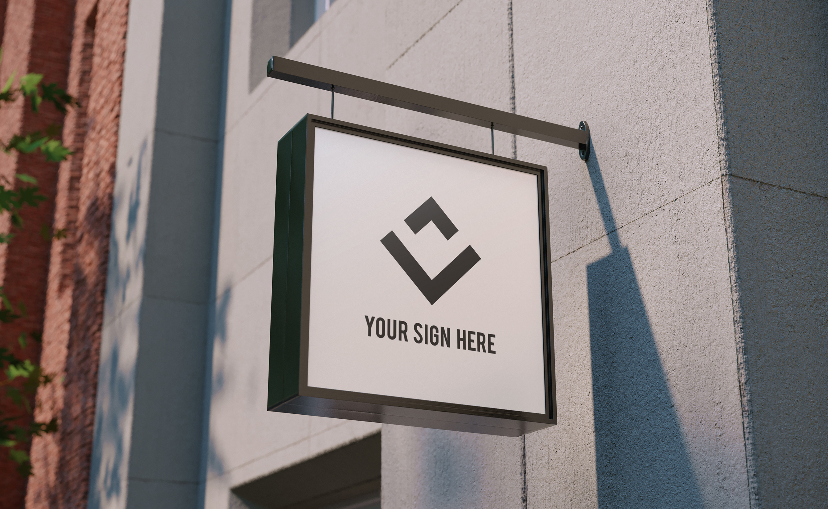 Logo mockup modern wall side sign, a Product Mockup by imonedesign