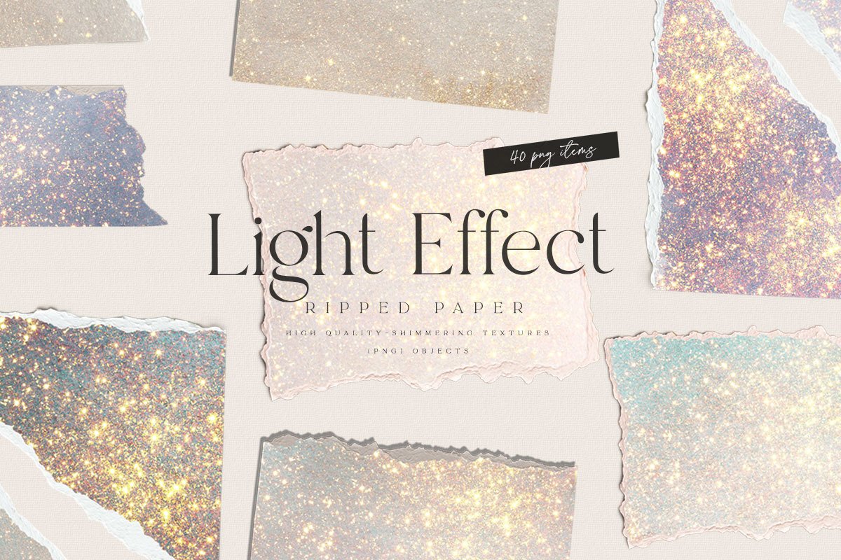 Glitter Ripped Paper Collage, an Object Graphic by by creative paper