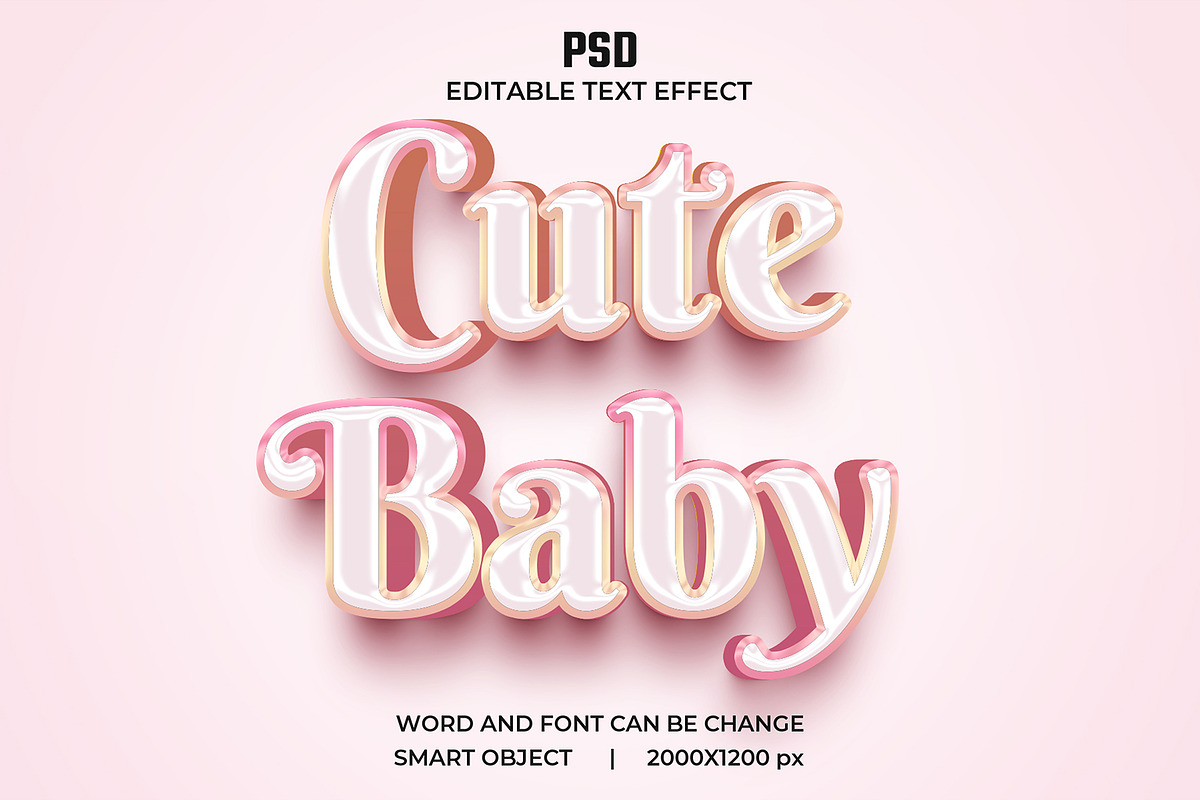 Cute baby Editable Psd Text Effect, a Layer Style Add-On by bdrobin
