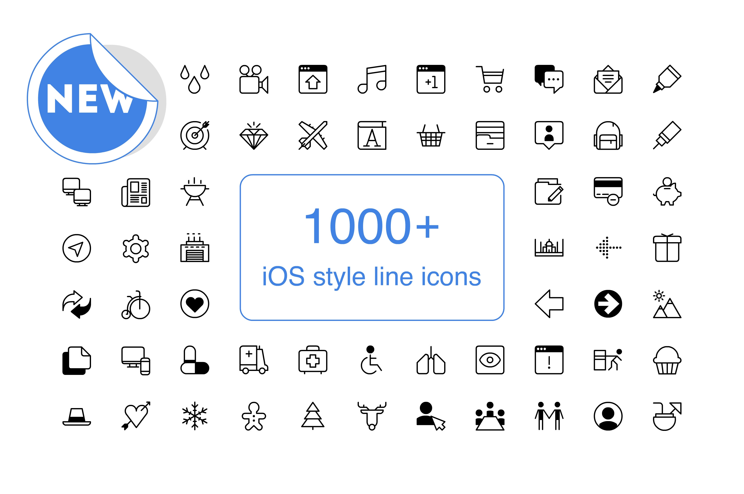 1042 iOS style line icons, an Outline Icon by Robert.F