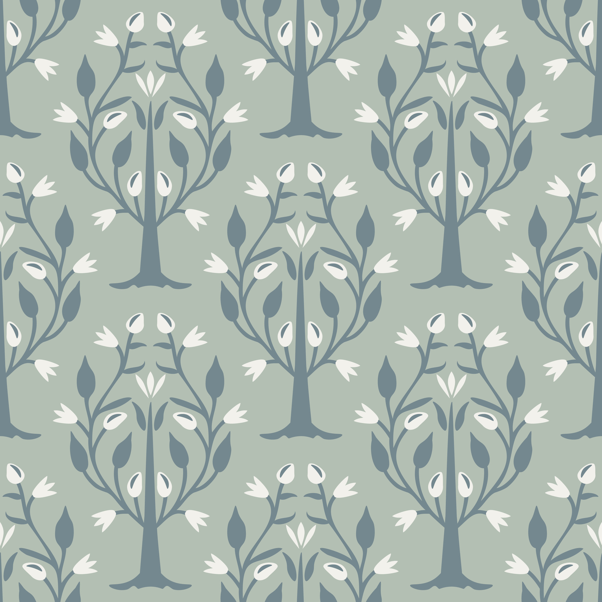 Seamless trees pattern, a Pattern Graphic by elyomys