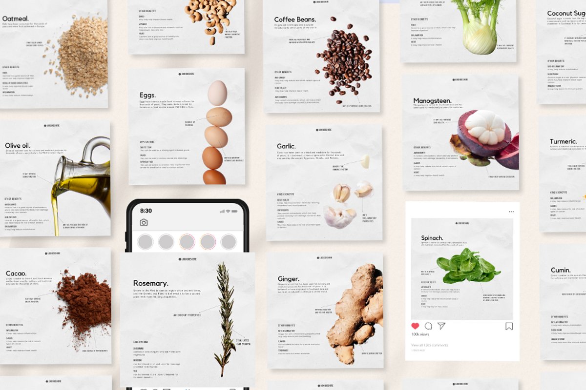 Blogger Food Ingredient Templates I Canva