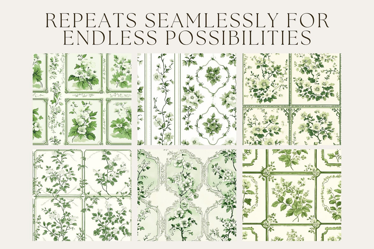 12 Botanical Manor Seamless Patterns, a Pattern Graphic by Inknfolly