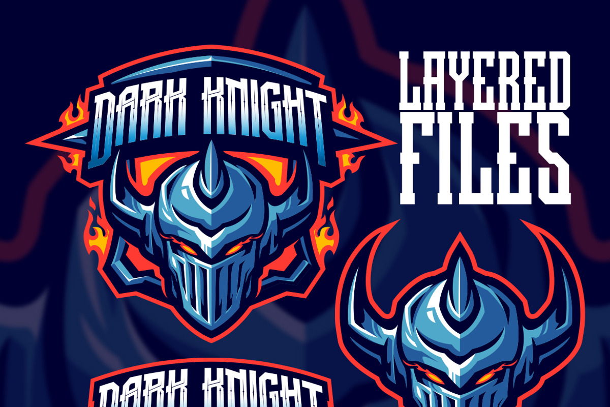 Dark knight Mascot Logo, a Branding & Logo Template by GRVS Studio