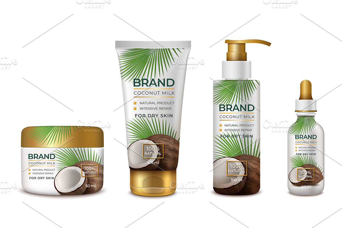 Coconut Natural Care Ads Banner, a Work Illustration by Bigmouse_art