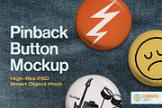 Pinback Button Mockup, a Merchandise Mockup by Sombrero Craft