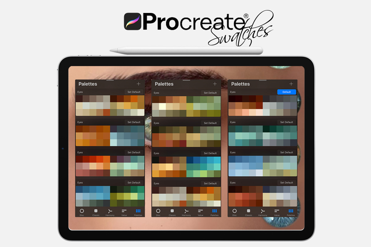 Eyes Swatches for Procreate, a Palette Add-On by FaeryDesign
