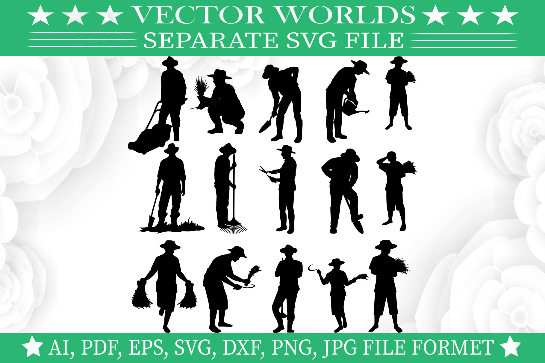 Asian Farmer SVG, Asian Farmers SVG, an Object Graphic by VectorWorlds