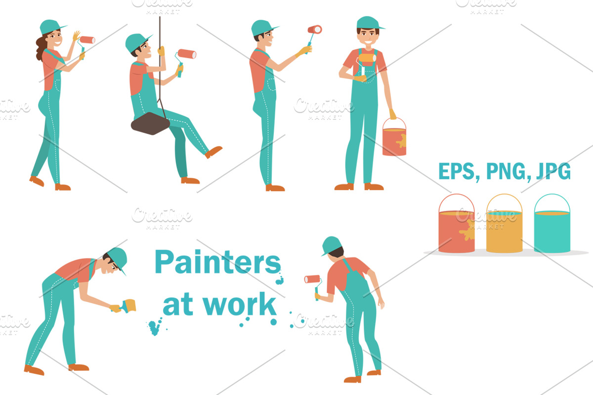 Painters at work, a Background Graphic by Anna Violet
