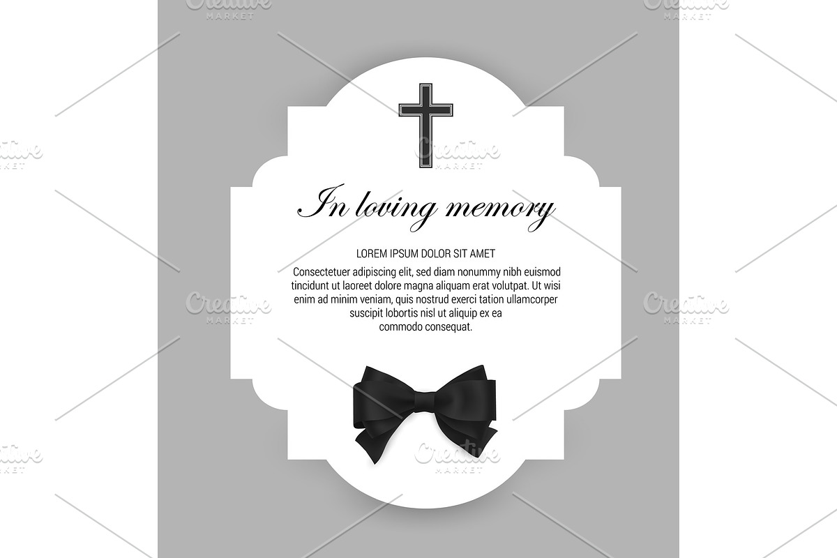 Funeral card, obituary frame, an Illustration by Vector Tradition ...