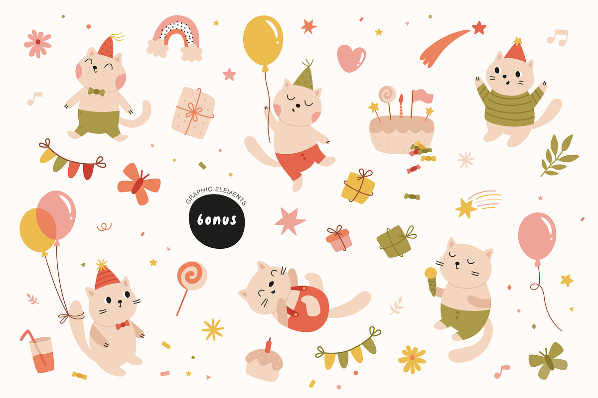 Cats party | Playfull font, a Font by JuliaVolkova