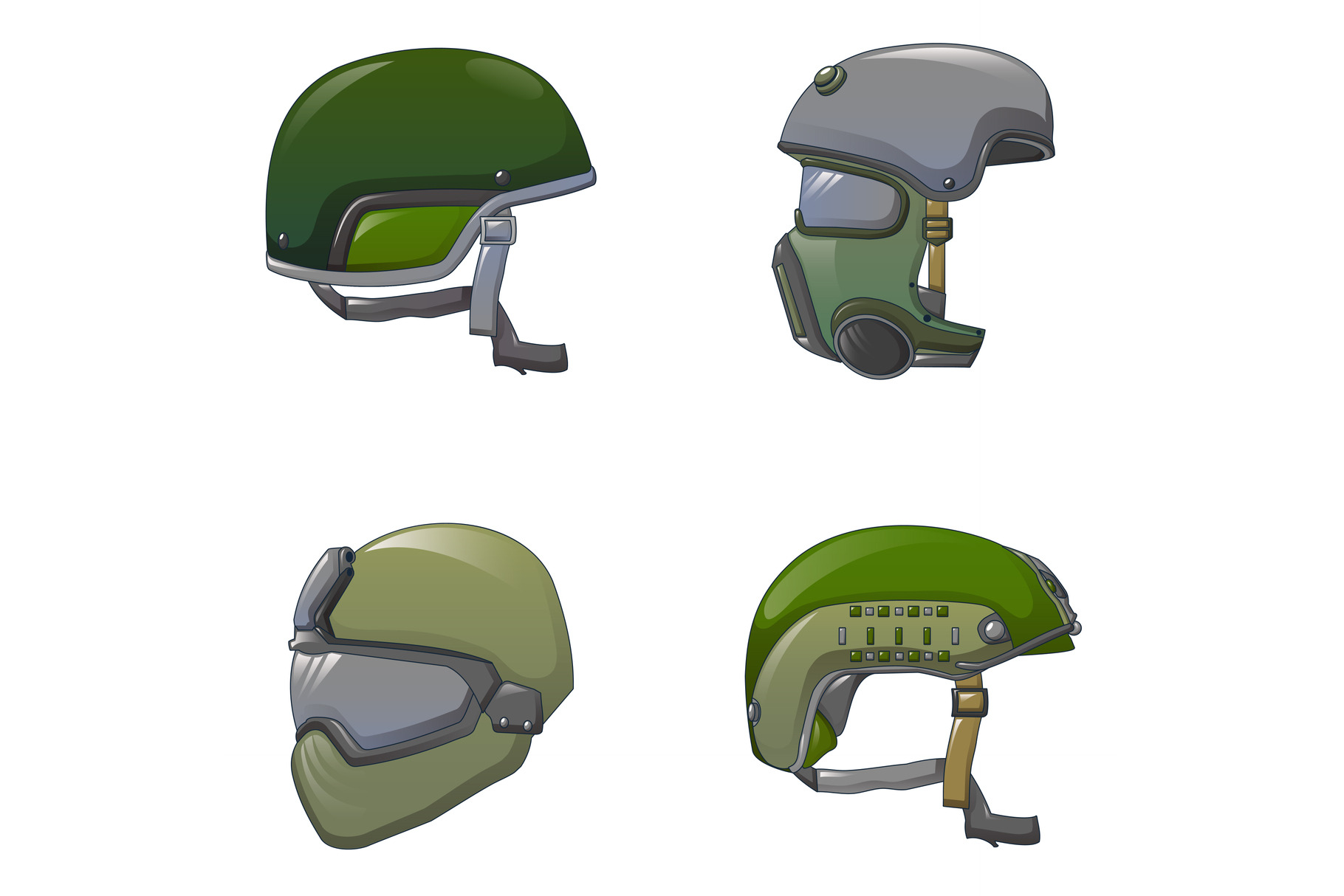 Army helmet soldier icon set, an Illustration by Ylivdesign | Creative ...