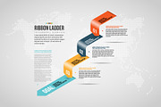 Isometric Ribbon Ladder Infographic, a Templates & Theme by h.utomo