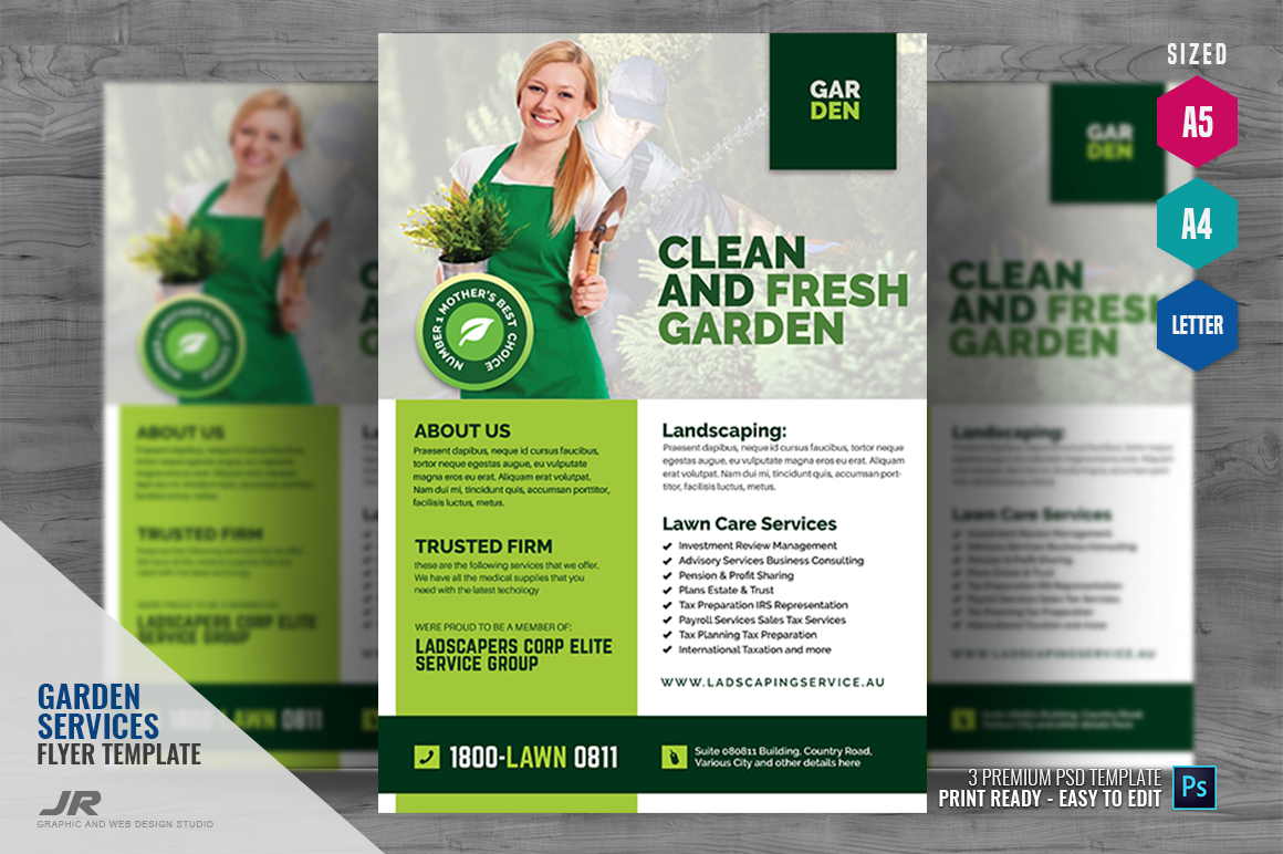 Lawn Landscaping Promotional Flyer, a Flyer Template by PSDPixel